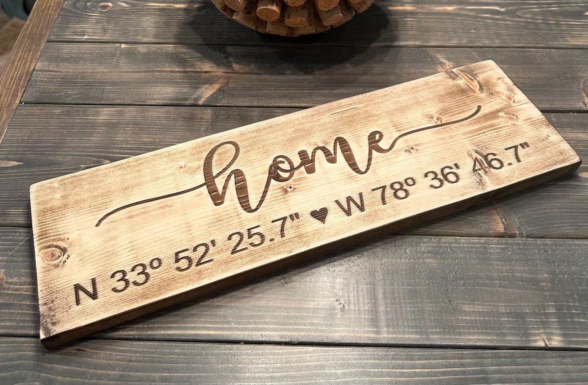Home Coordinates Sign