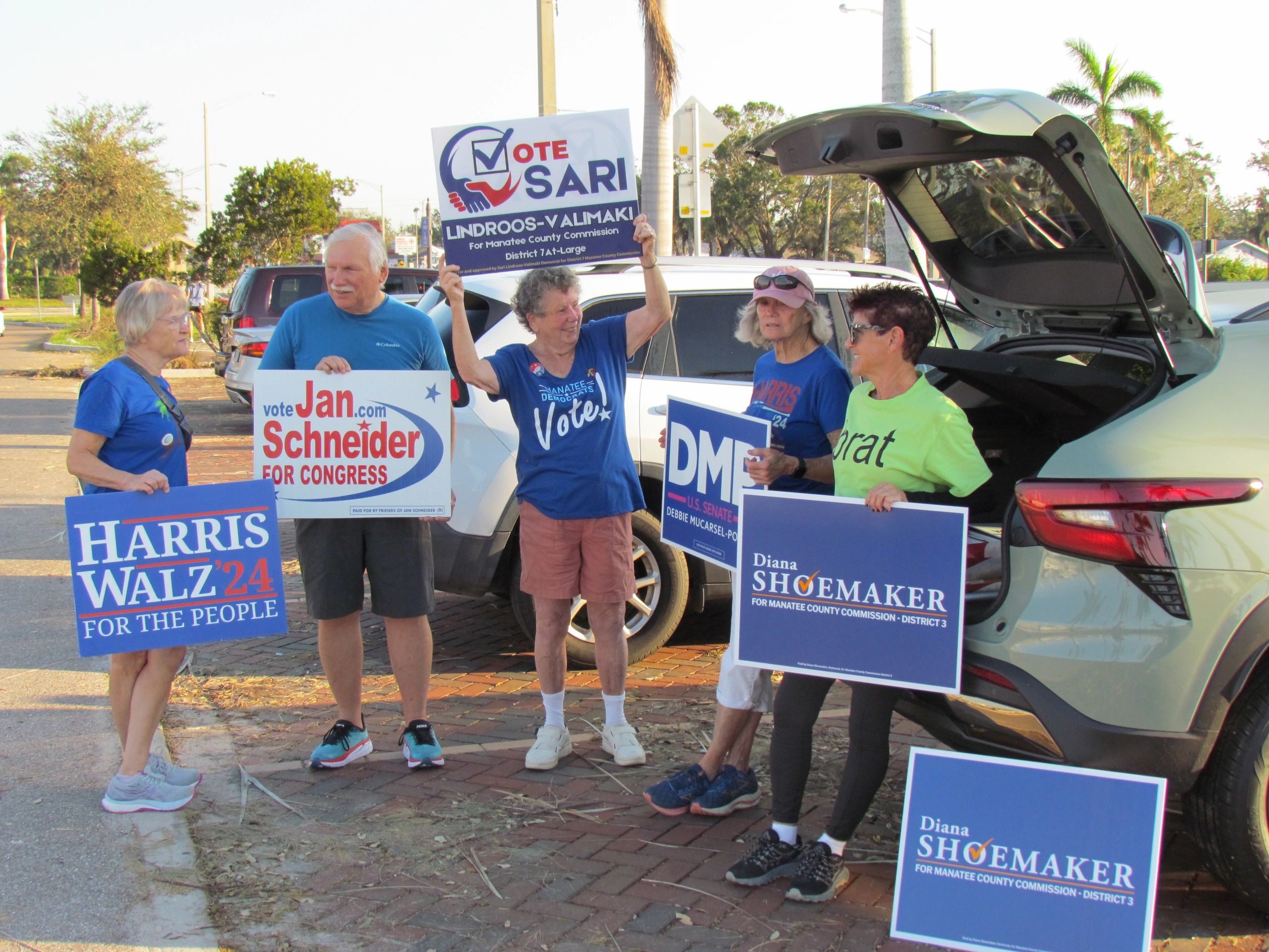 Dems Wave Political Signs at Three Area Locations