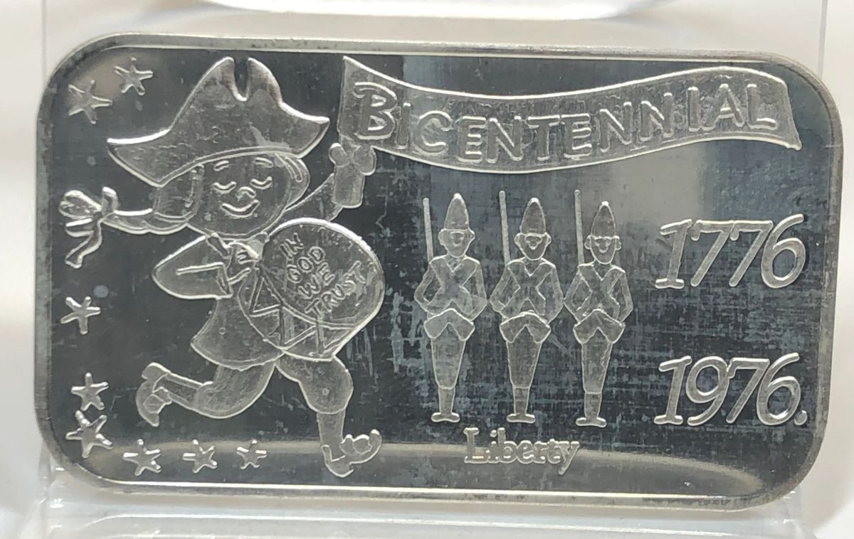 BICENTENNIAL ISIC-16 999 Silver Art Bar 1 Troy oz