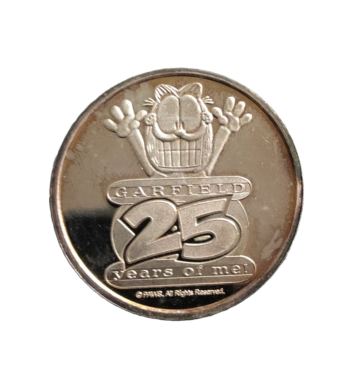 Garfield 25 Years of Me 1 Troy Oz 999 Silver Round Silver Art Collector ...