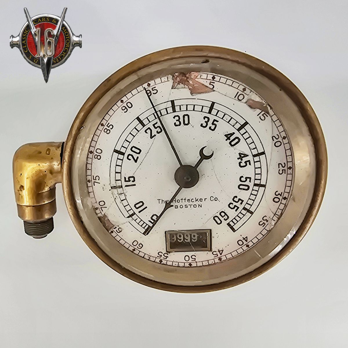 Antique Brass Hoffecker Co. Speedometer