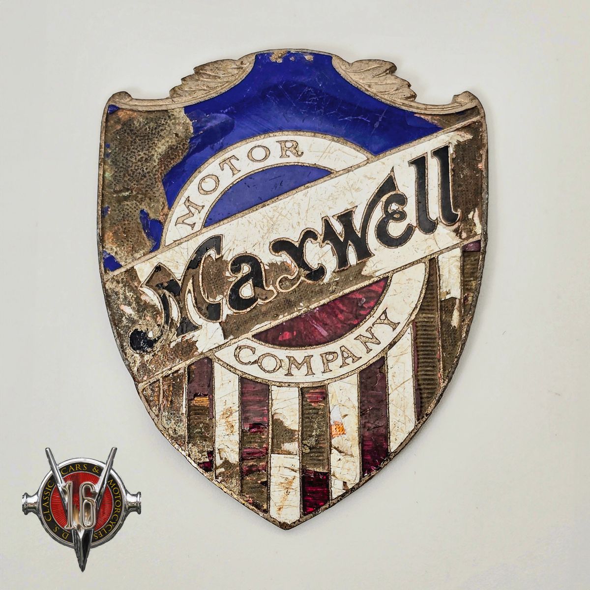 Antique 1915-1917 Original Maxwell Motor Company Radiator Badge Emblem