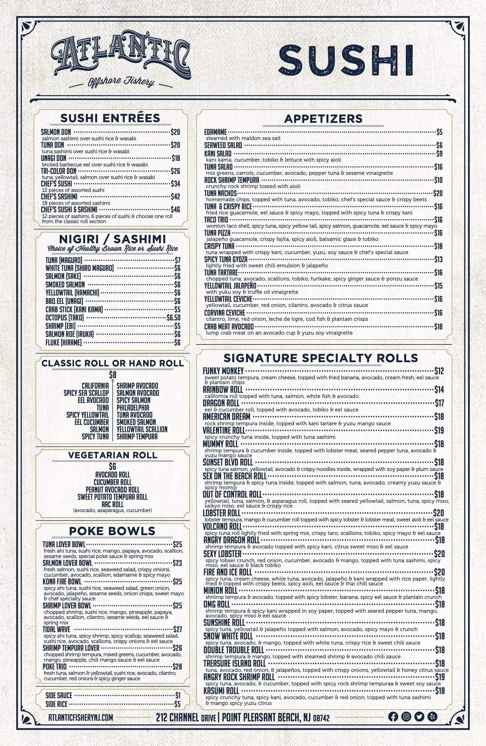 Seafood/Sushi Menu LINK
