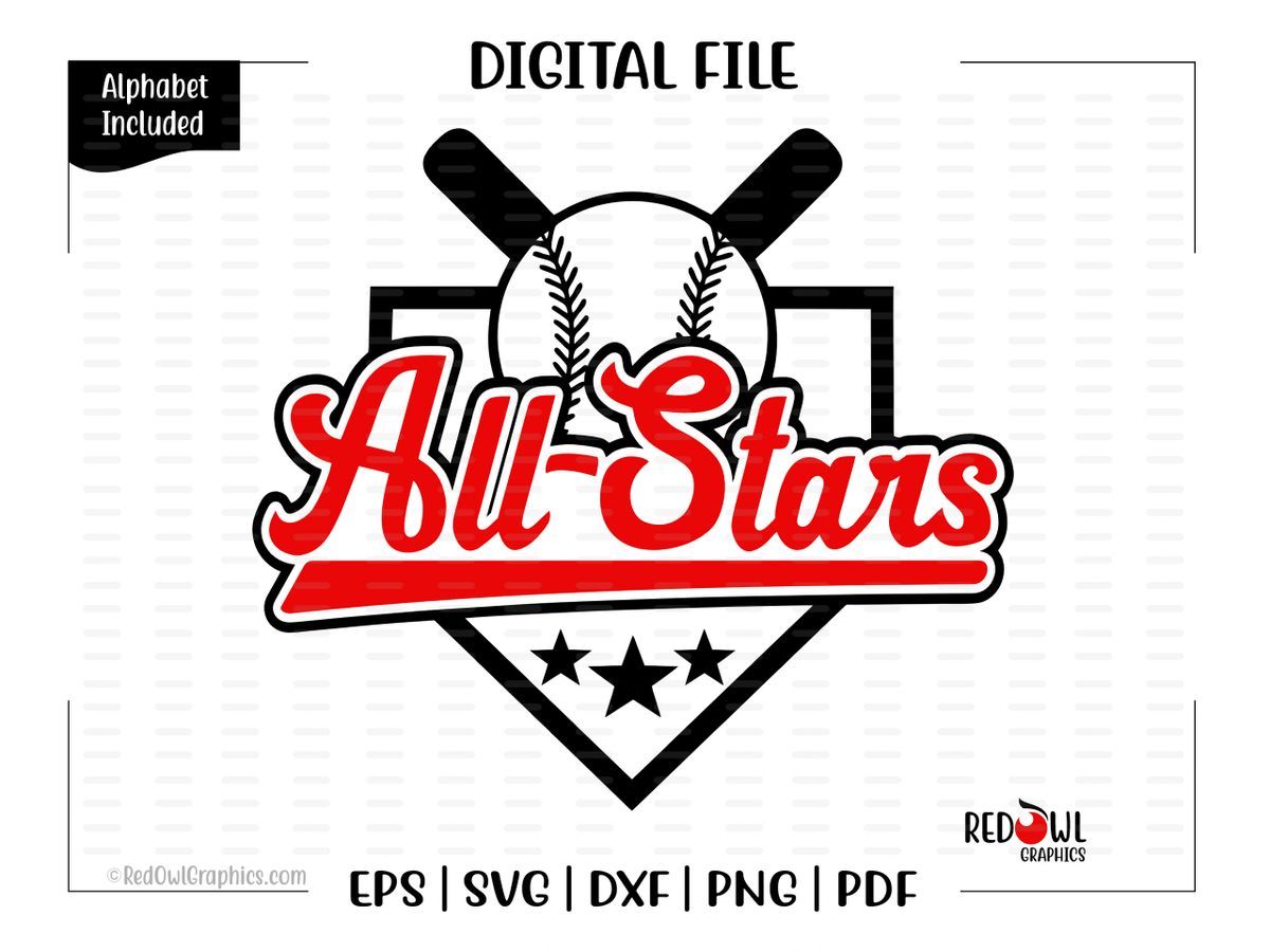 All-Stars svg, All-Star, All Stars, Baseball, Softball, svg, dxf, eps ...