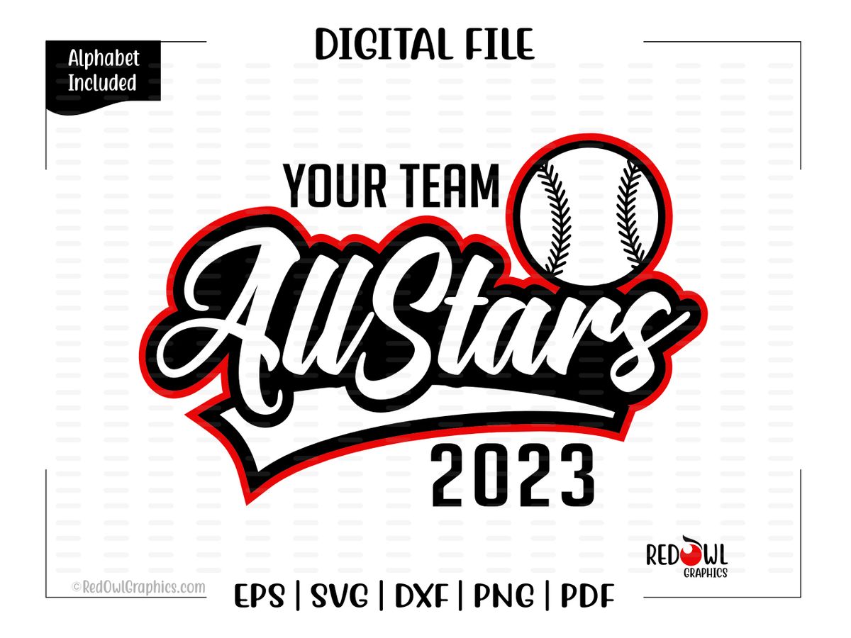 All-Stars svg, All-Star, All Stars, Baseball, Softball, svg, dxf, eps ...