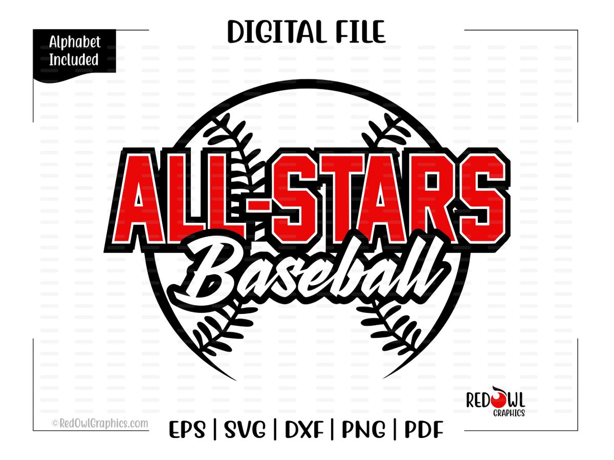 All-Stars svg, All-Star, All Stars, Baseball, Softball, svg, dxf, eps ...
