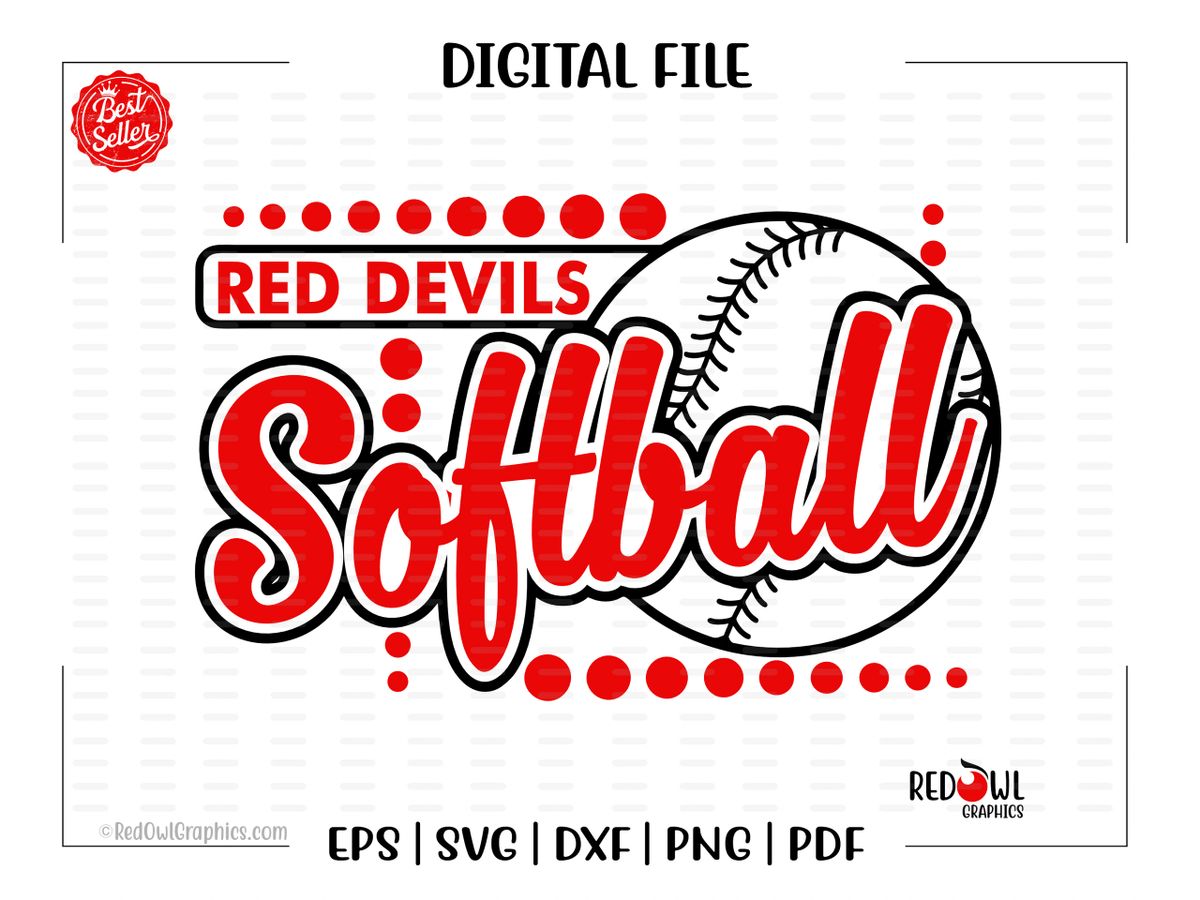 Red Devils Softball svg, Red Devils, Softball, svg, dxf, eps, png, pdf