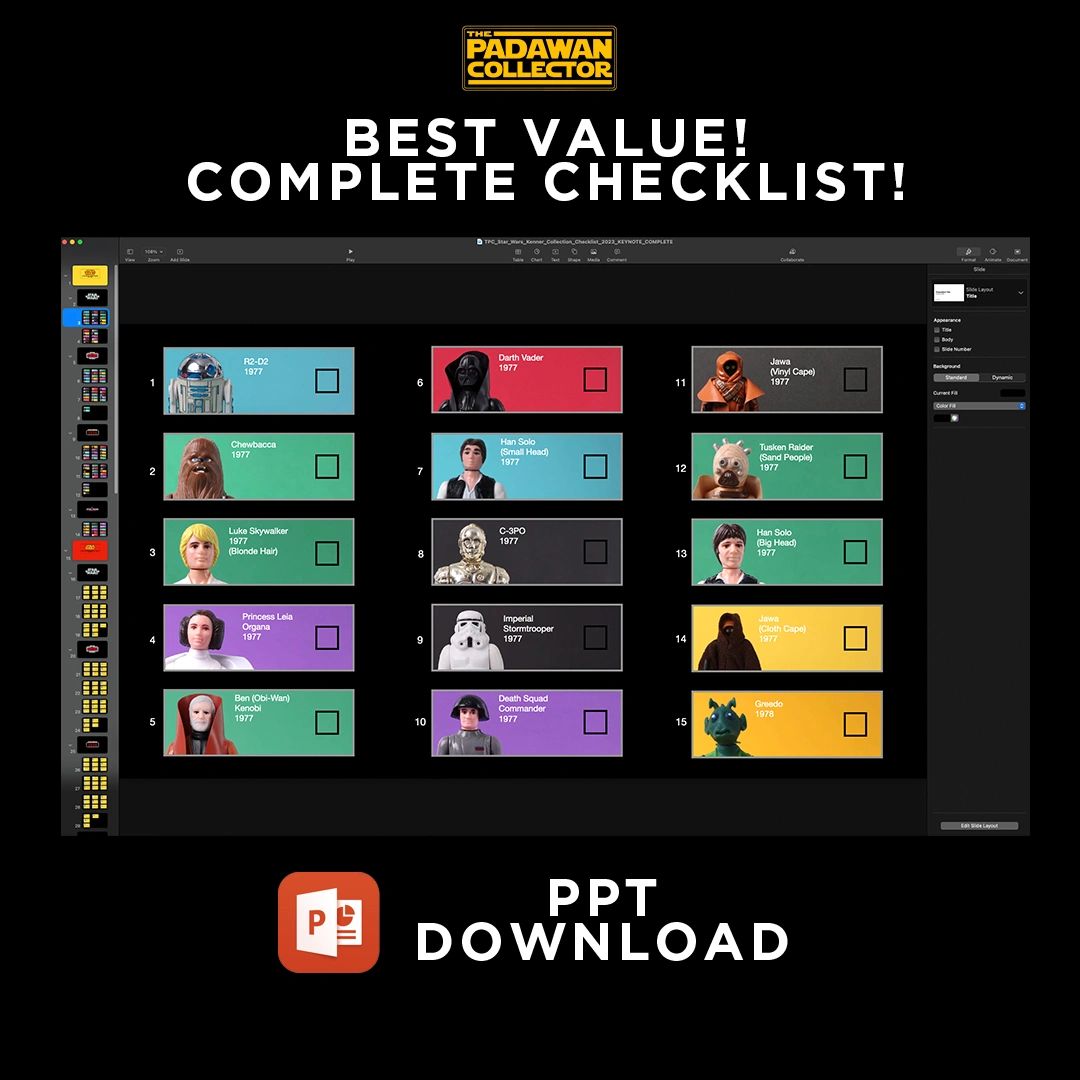 Complete Star Wars Visual Checklist - For Microsoft PowerPoint