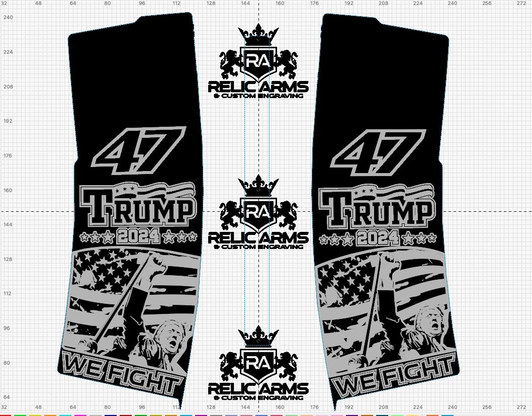 "Trump 2024 We Fight" PMAG Design- Full Lightburn Project with settings ...