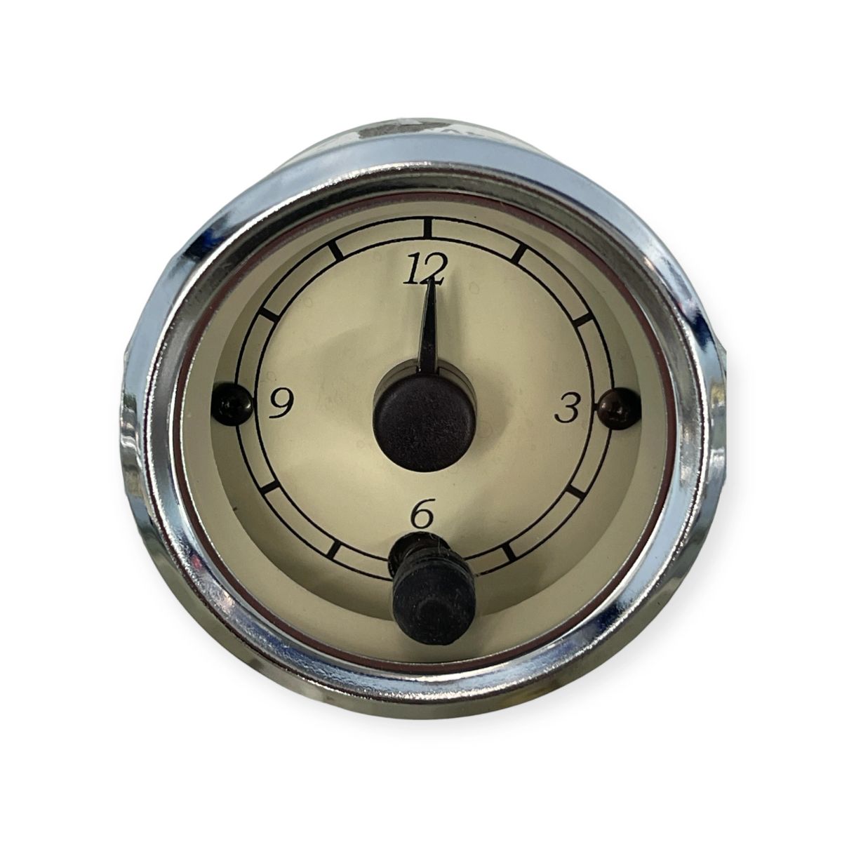 Heritage Gold Clock 52mm 12 volt Chrome Bezel