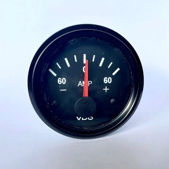 190077007 VDO Cockpit Vision Ammeter Electric Short Sweep 60-0-60 52mm 12 volt Black Through ...