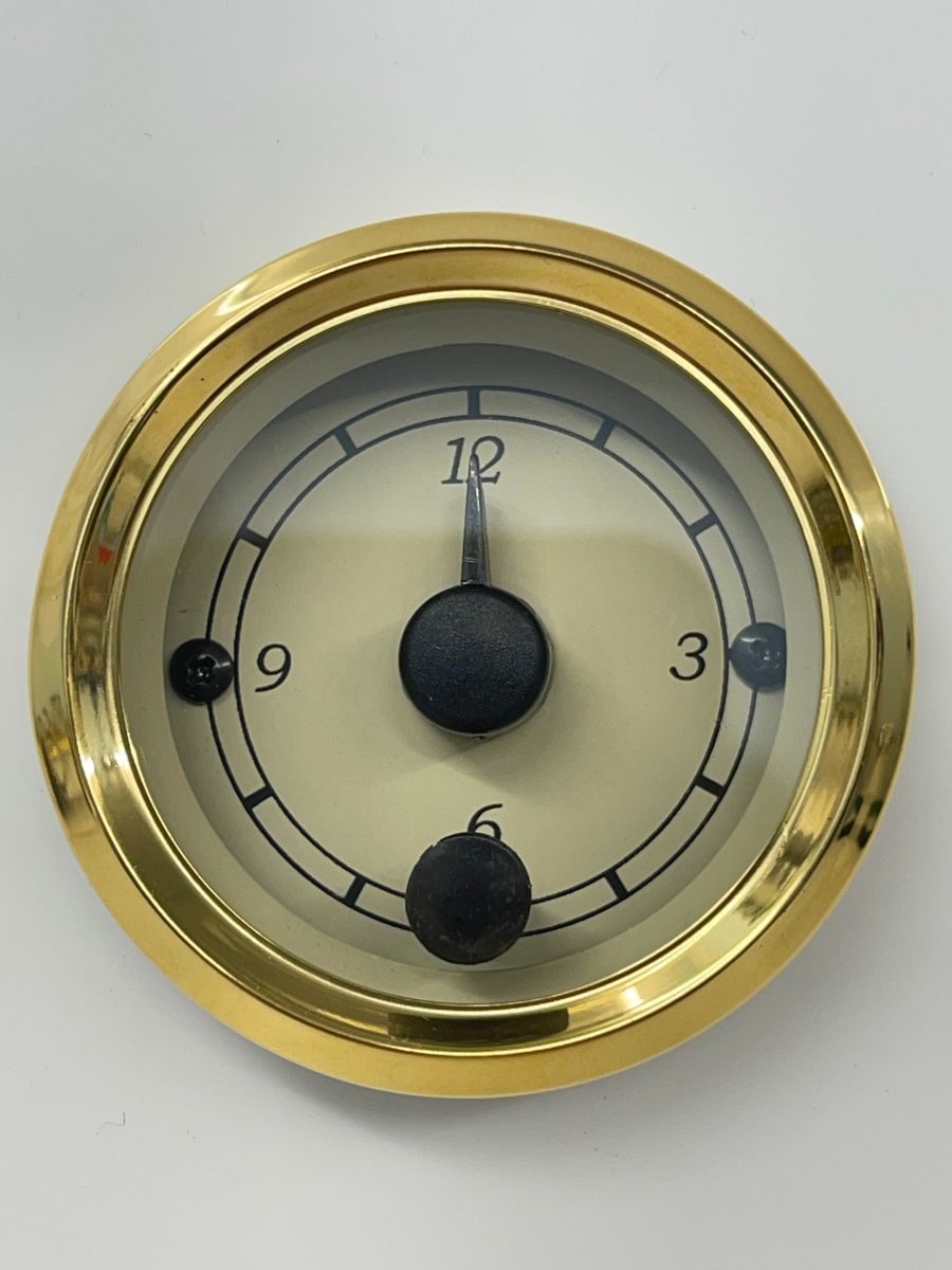 Heritage Gold Clock 52mm 12 volt Chrome Bezel