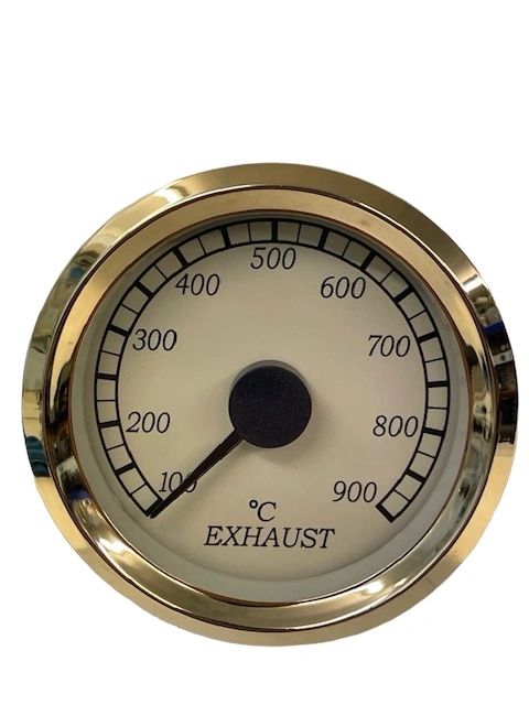 Heritage Gold EXHAUST Pyrometer Electrical Full Sweep Chrome Bezel 100 ...