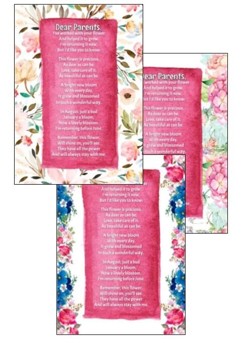 Dear Parents.... Poem for Student Parents