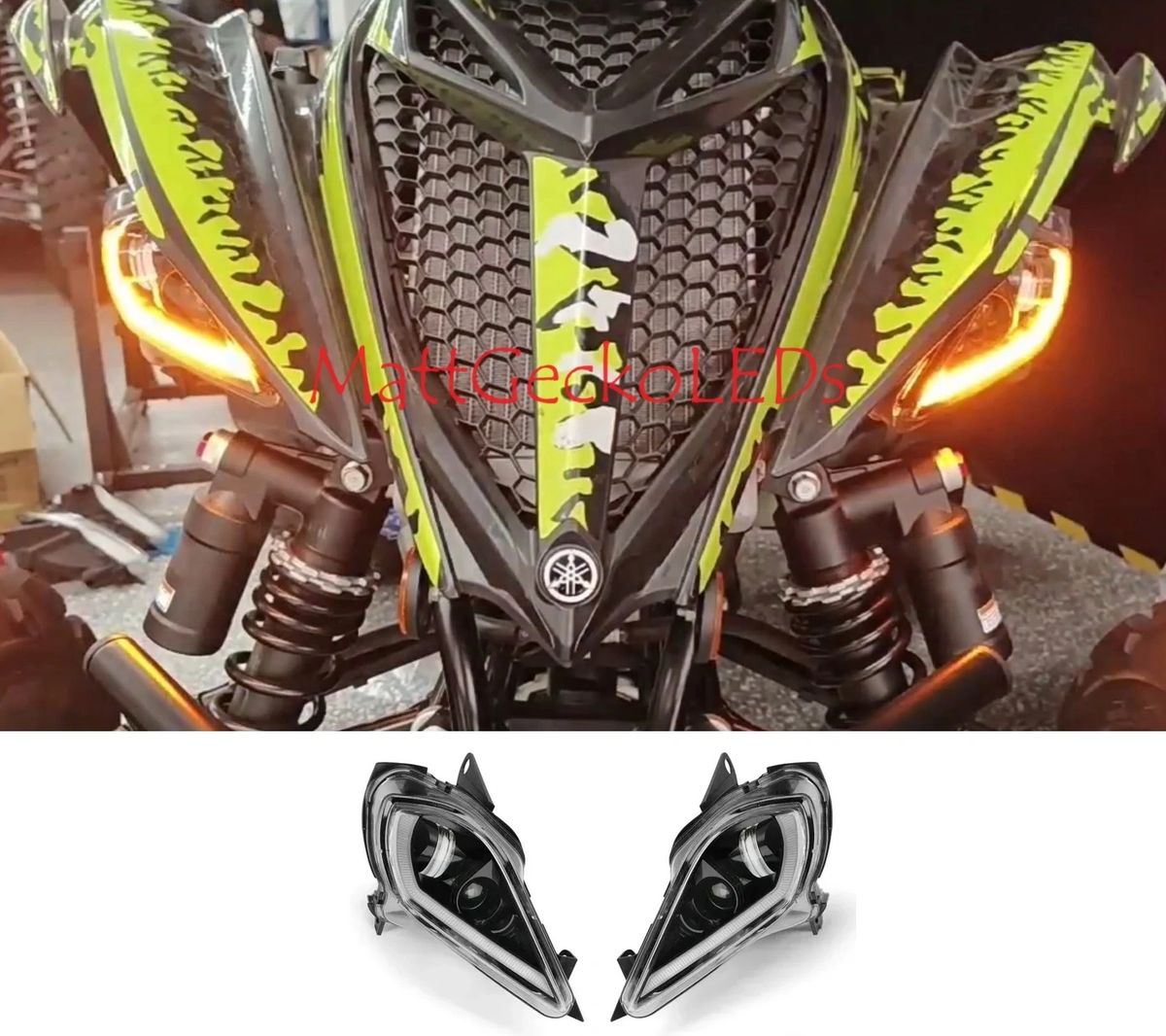LED Headlight Set - Yamaha Raptor / YFZ450 / Wolverine (2006 - 2026 ...