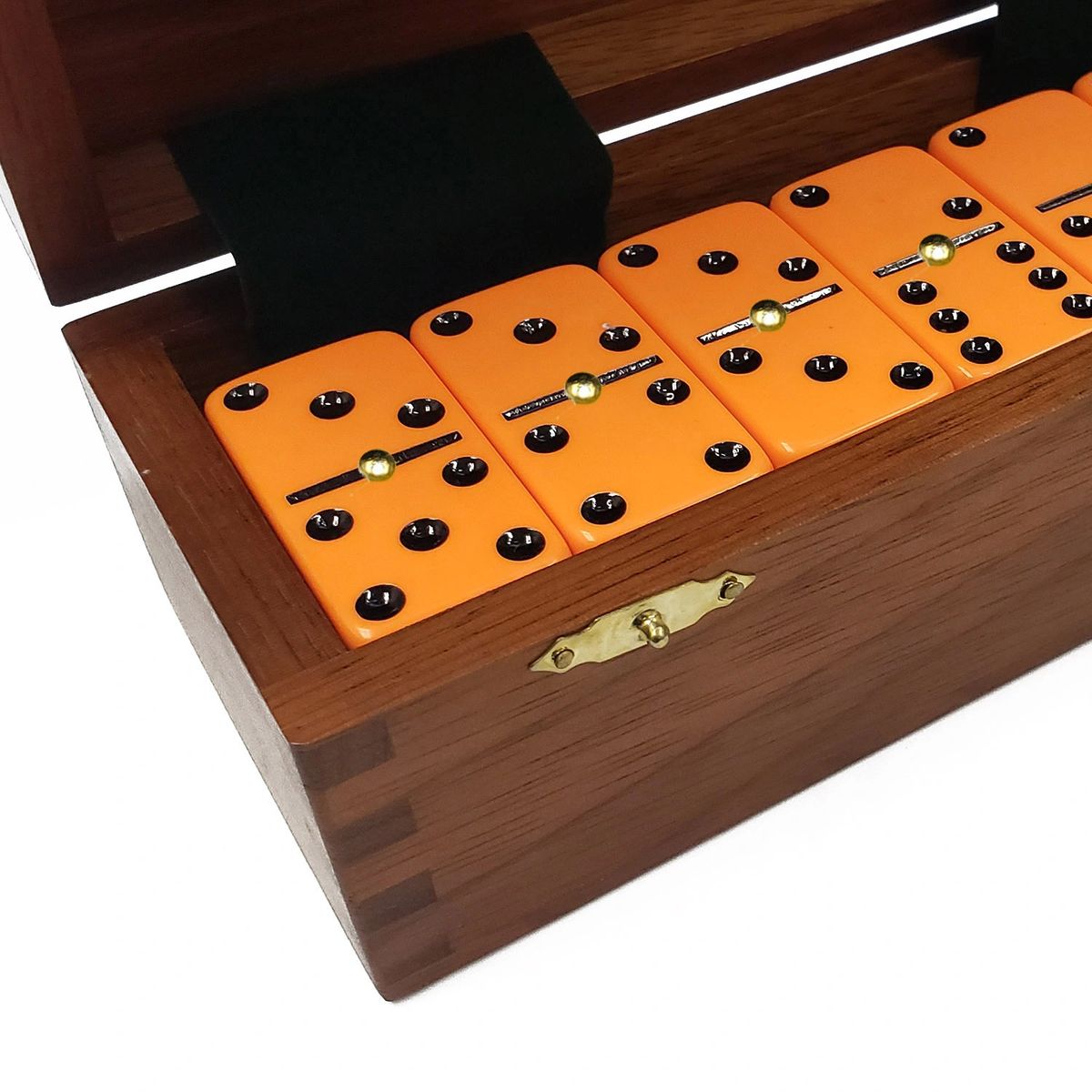 Marion & Co. Domino Double Six Orange-Black Spots Jumbo Tournament ...