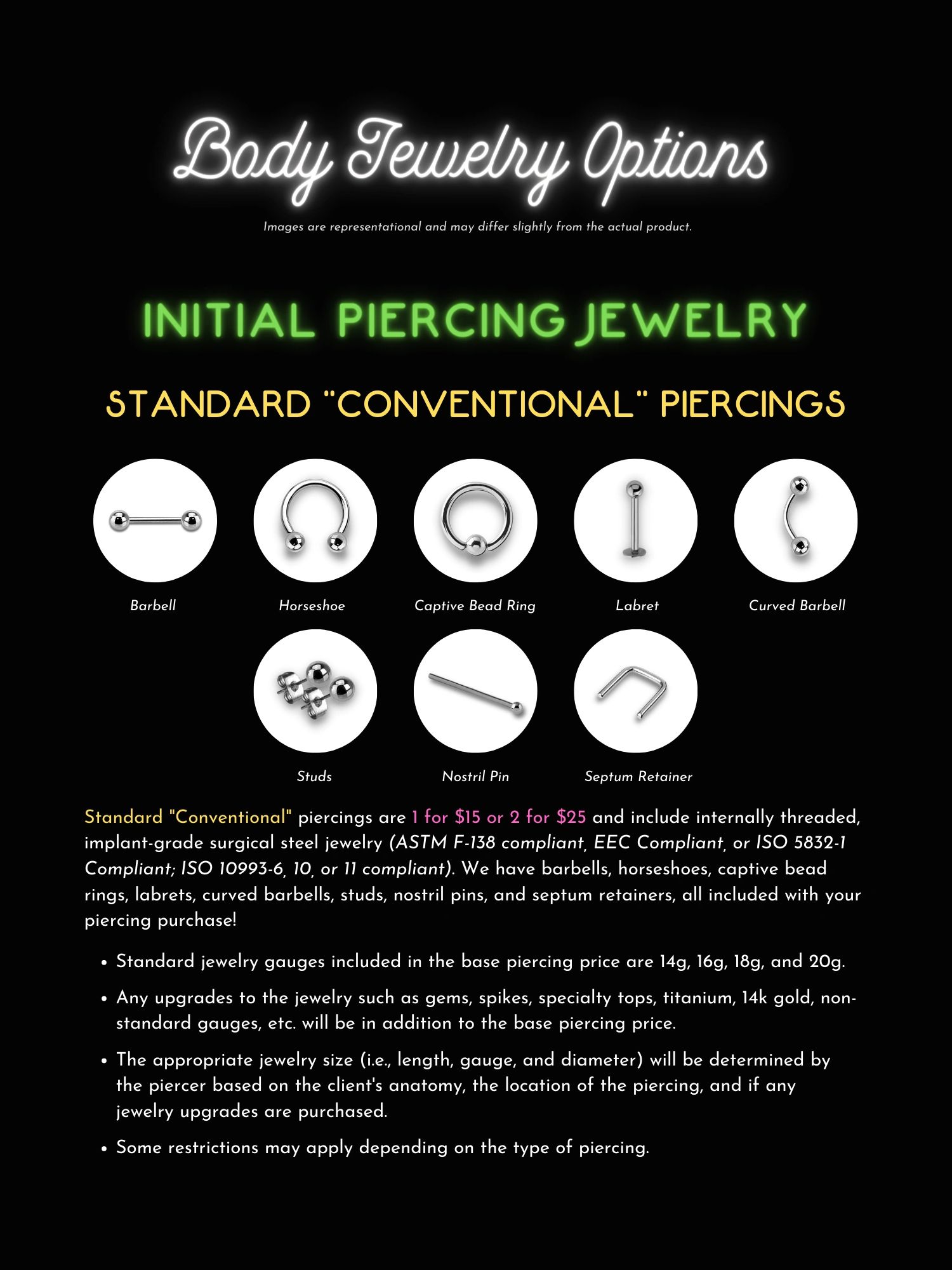 Body Jewelry Options