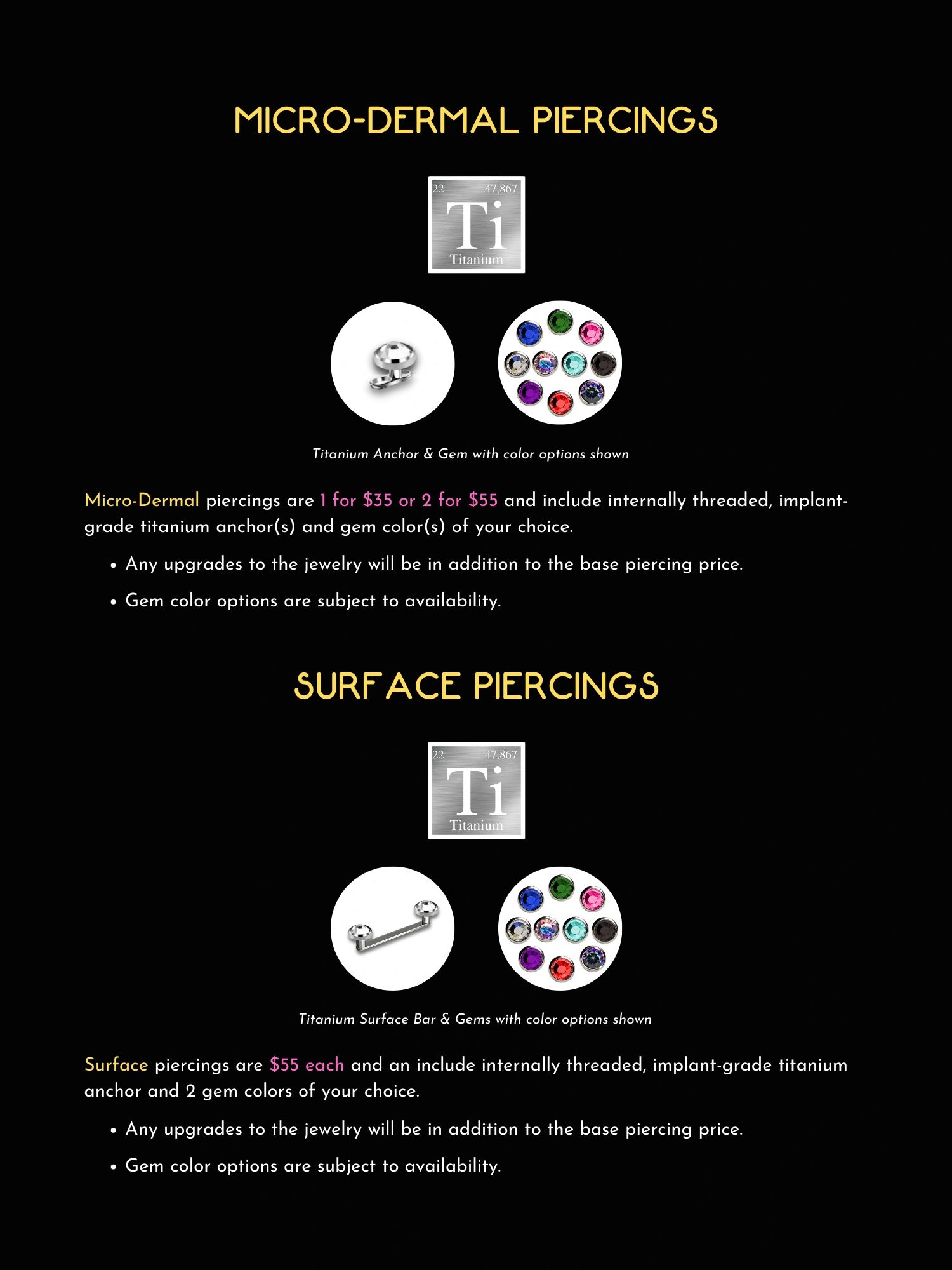 Body Jewelry Options