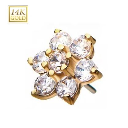 14K Gold "Flower" Threadless Top