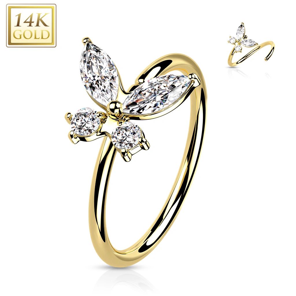 14K Gold Butterfly Seamless Ring