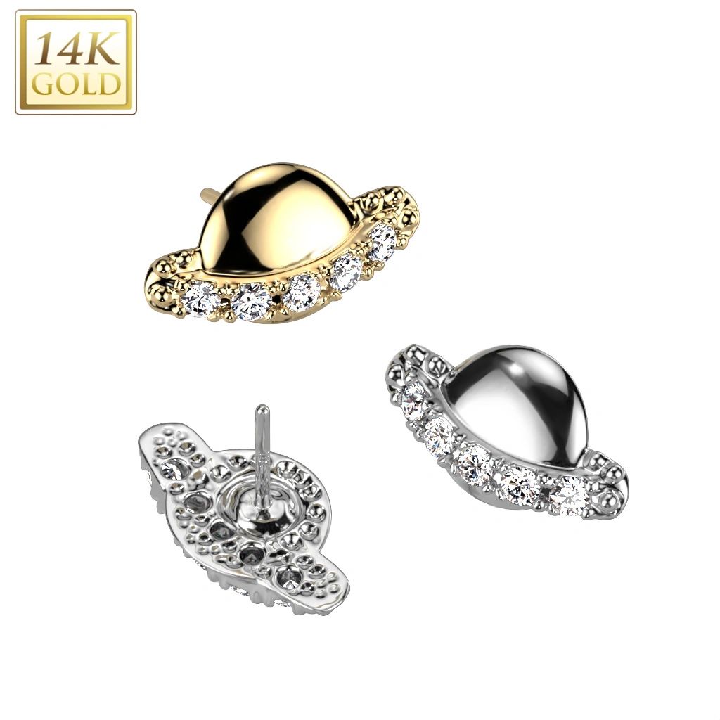 14K Gold "Saturn" Threadless Top