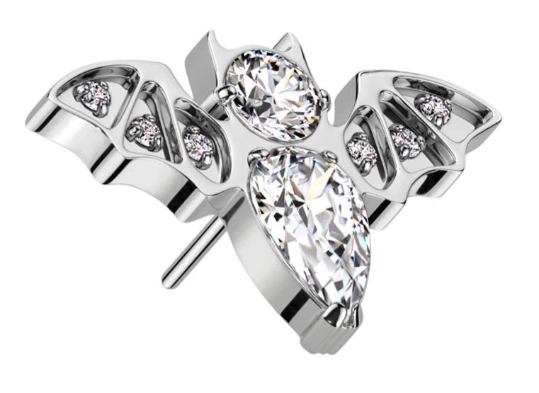 Titanium CZ Bat Threadless Top