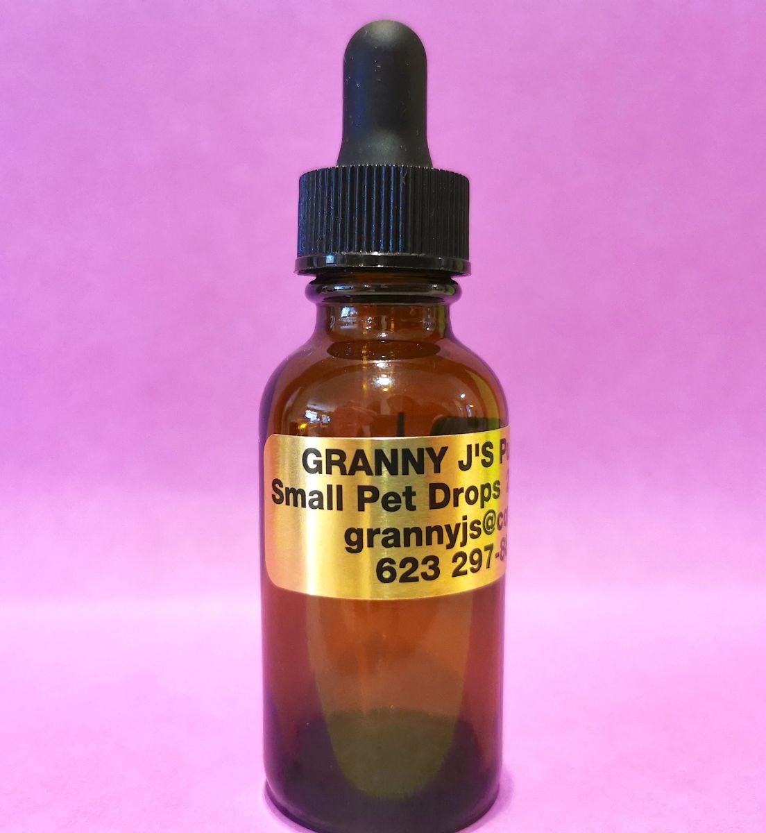 Small Pet Drops -- 250mg CBD 1oz glass bottle