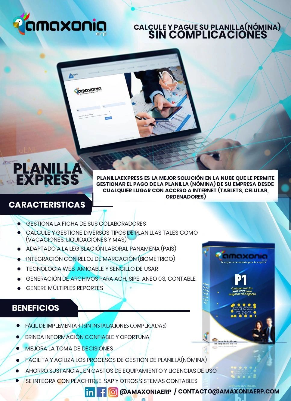 Planilla De Pago Y Facturacion Electronica - AMAXONIA ERP