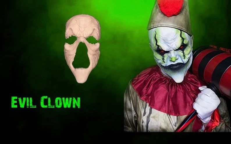 Evil Clown - Foam Latex Prosthetic (UNPAINTED)