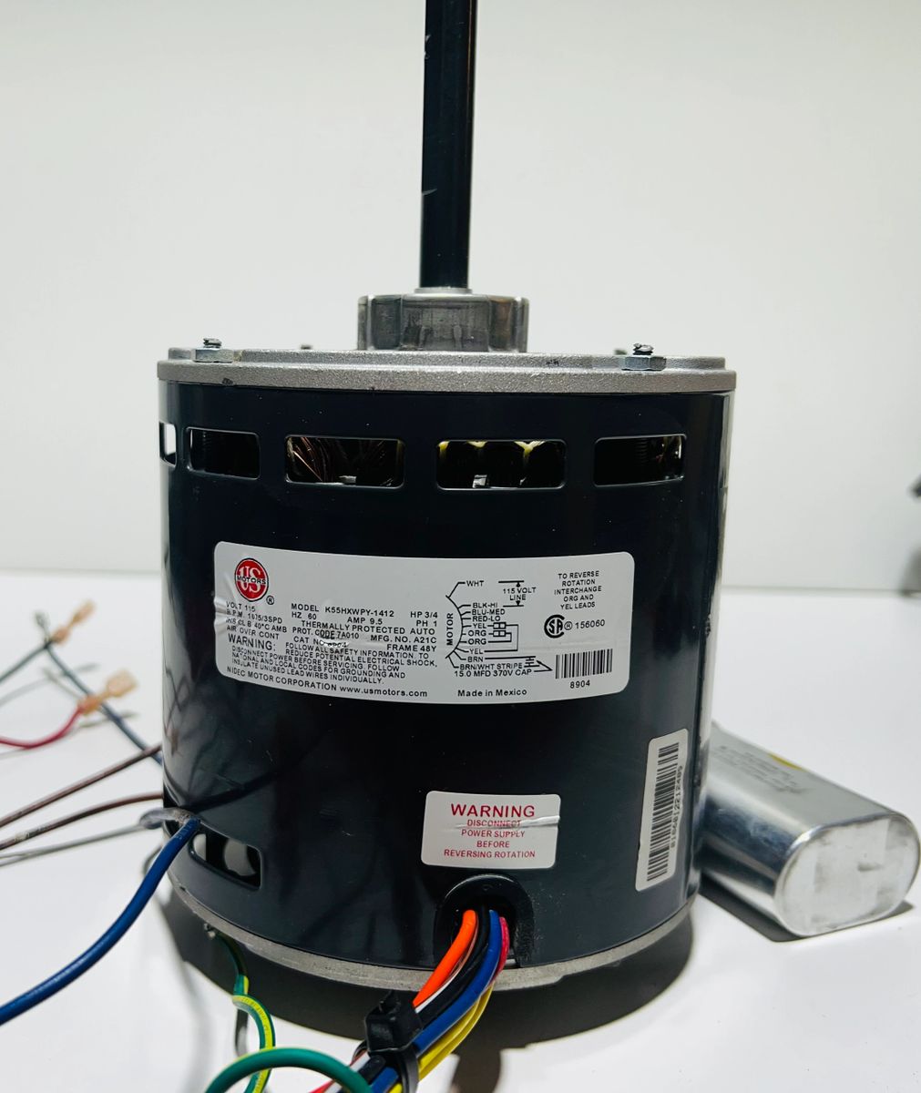 US Motors K55HXWPY-1412 Furnace Blower Motor 3/4HP 115V 1075RPM 3SPD 8904