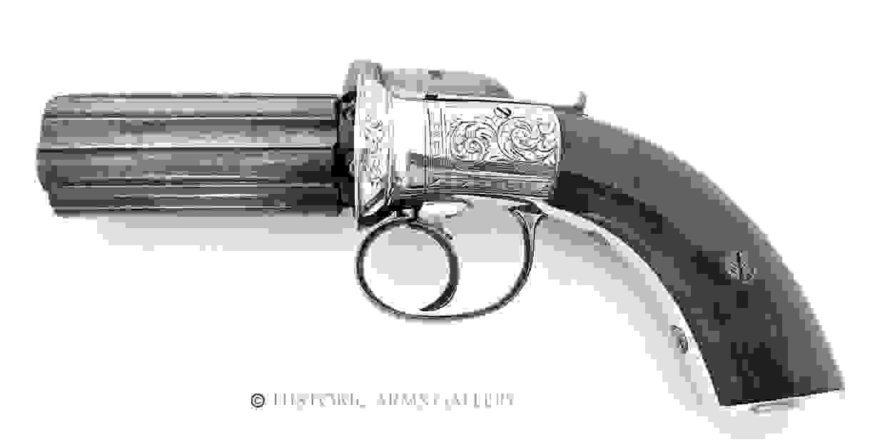 Sold Basket Hilt Sword, Adams Revolver Case & Flintlock Pocket Pistol ...