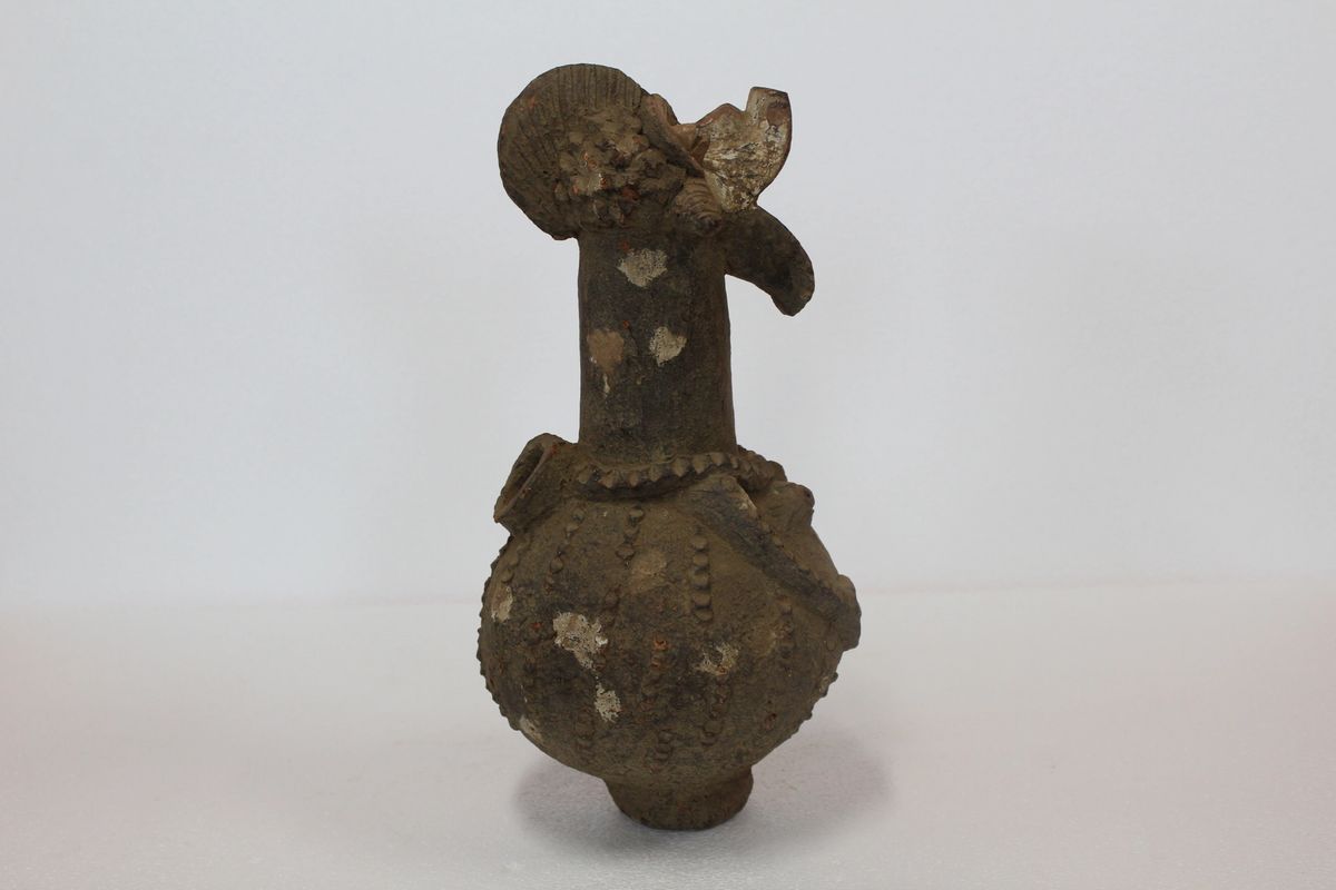 #3011-AFRICAN MANGBETU POTTERY JAR