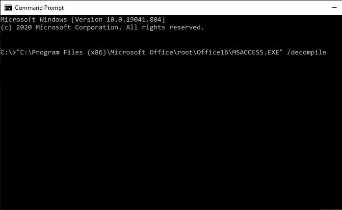 Decompile your Access 365 Database