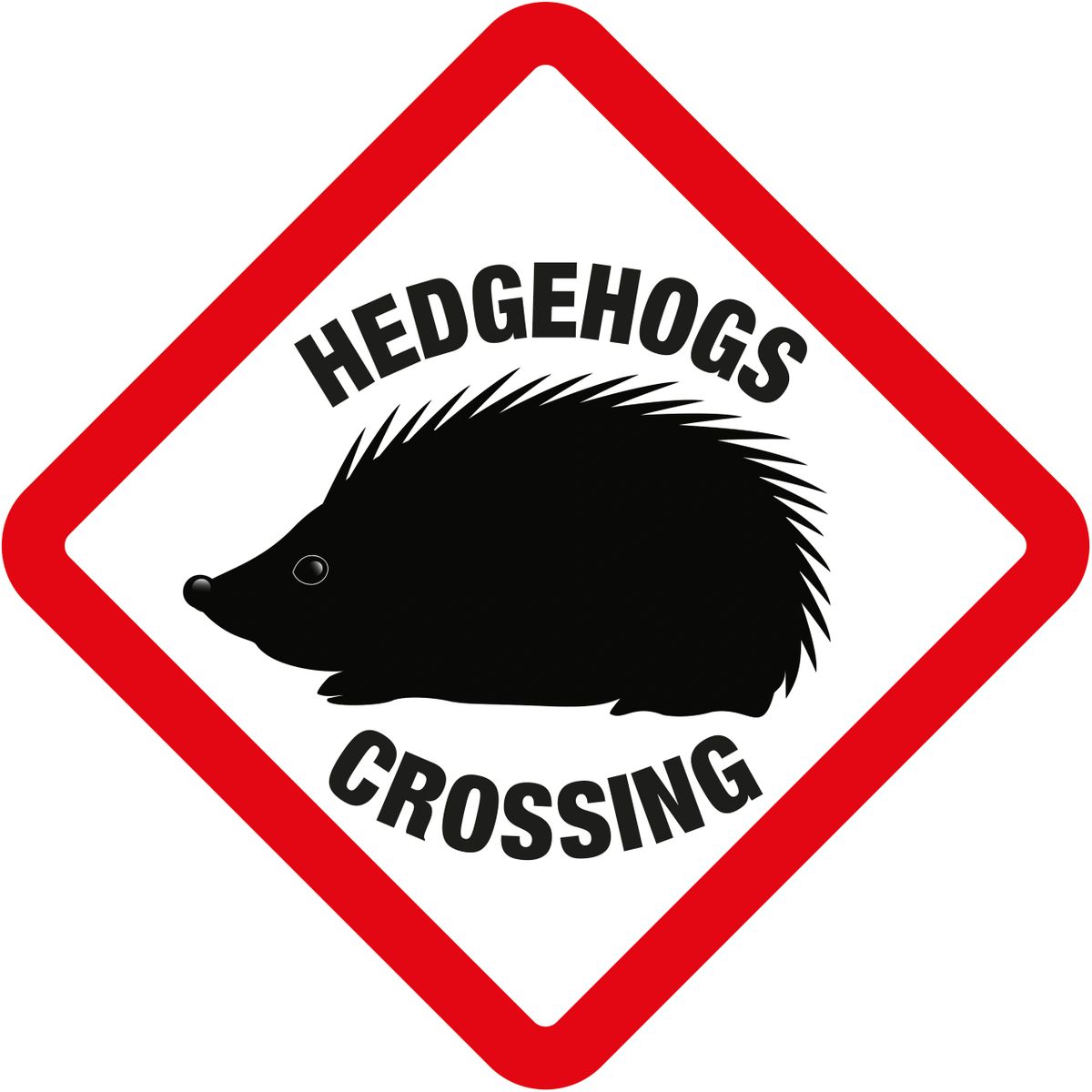 Hedgehog Warning Road Sign