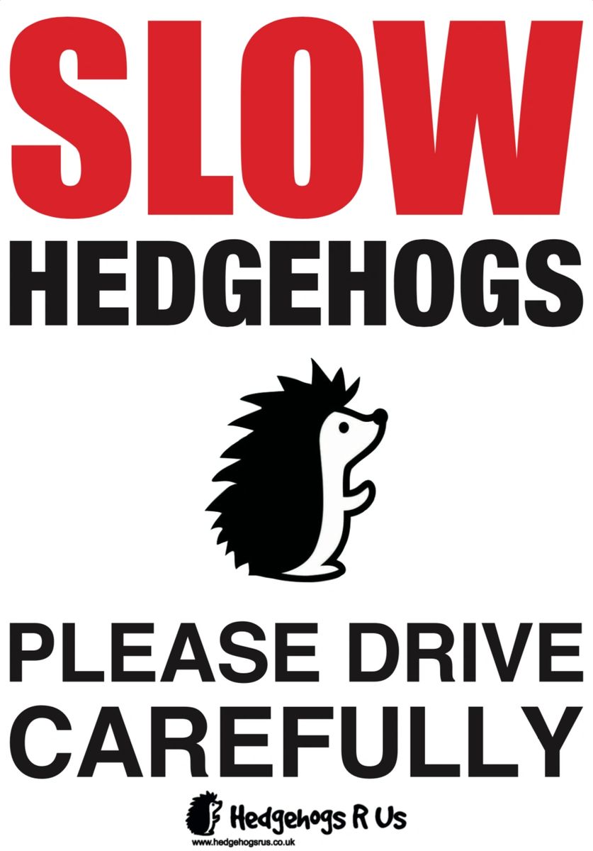 A4 Hedgehog Sign - Hedgehog Warning Stickers / Wheelie Bin Stickers