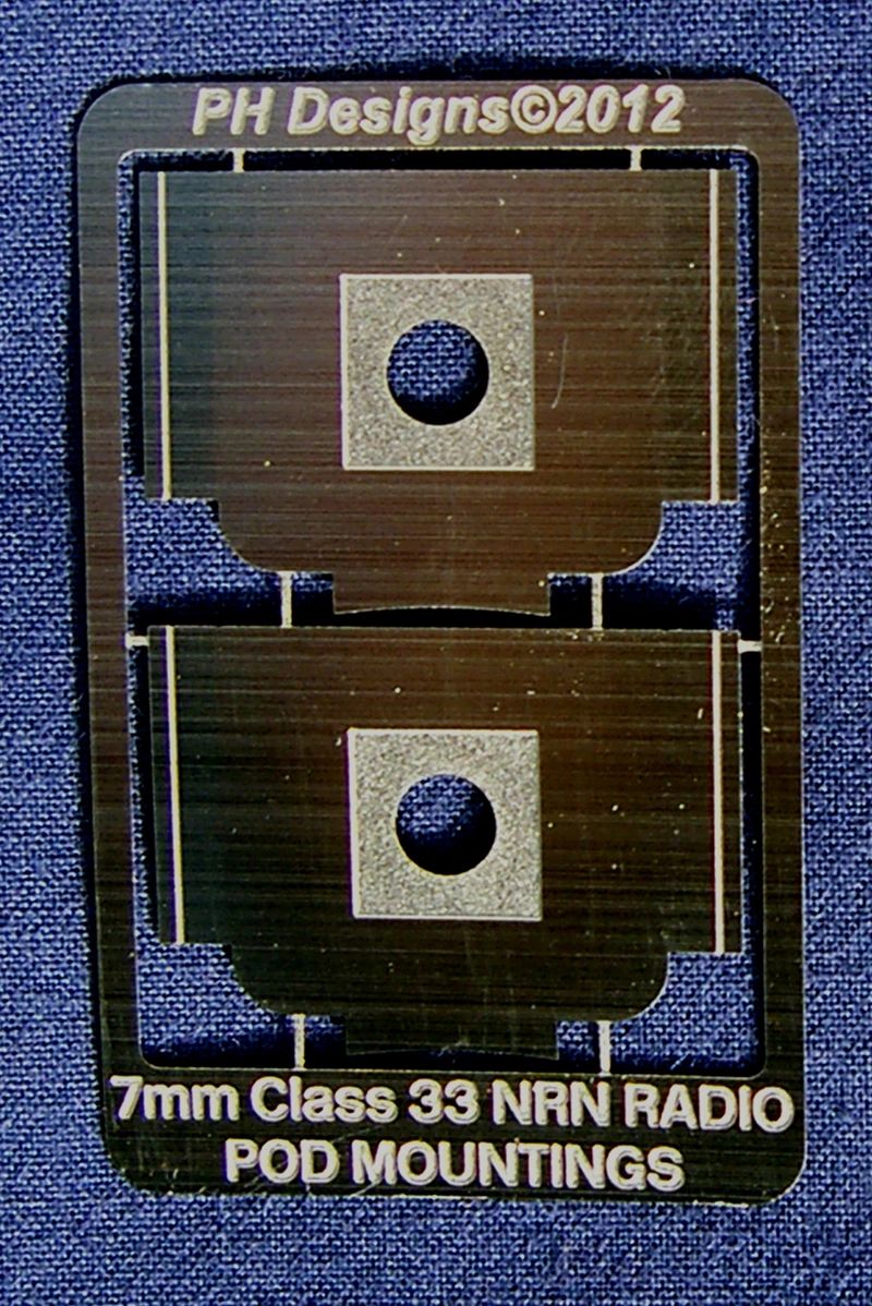 7mm Etched NRN Radio Pod Mountings for Class 33 Locos