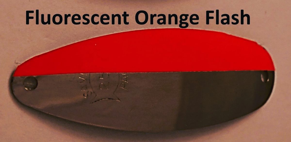 #23 Smooth Feather Weight Flutter Spoon - Fluorescent Orange Flash