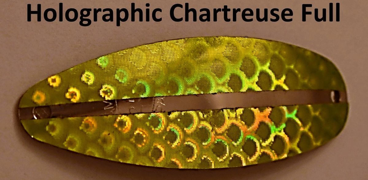 #32 Smooth Feather Weight Flutter Spoon - Holographic Chartreuse Full