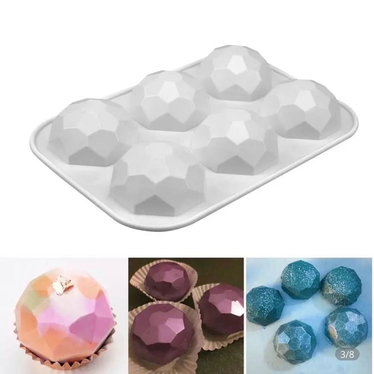 Gem Cut Geometric Sphere/Round Silicone Mold