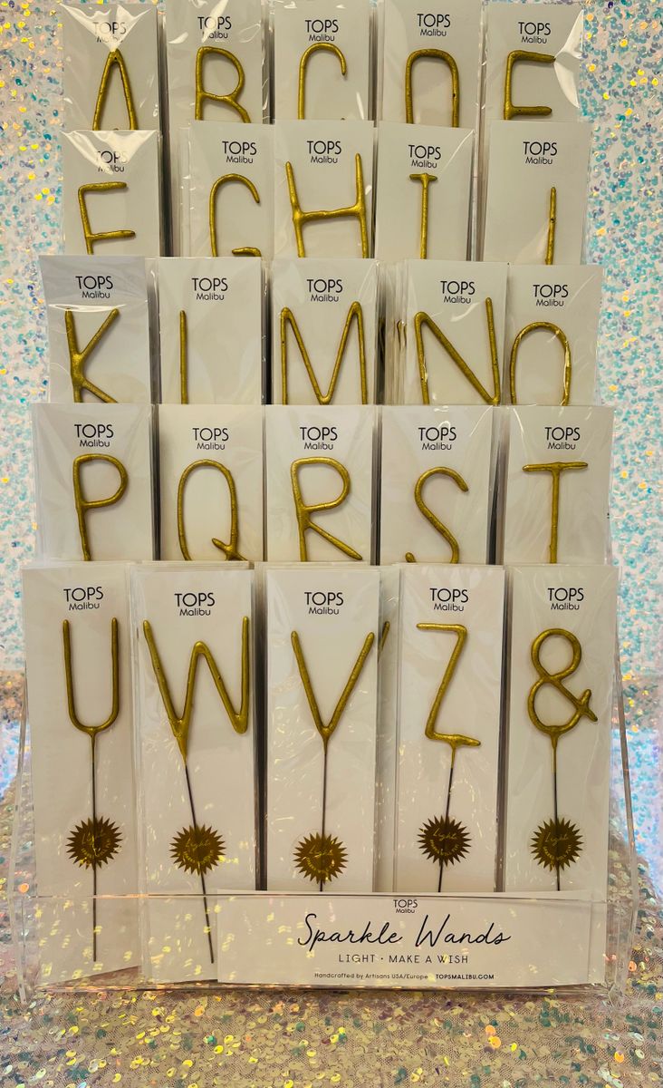 Large Golden Letter Sparkler Candle