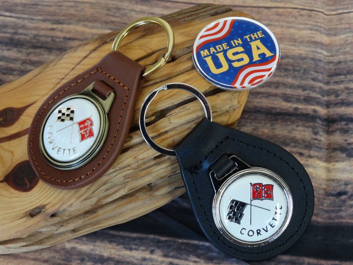 ⭐ VINTAGE NEW STOCK 1970's GENUINE CHEVY CORVETTE LEATHER KEY FOB OR ...