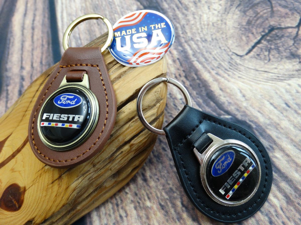 ⭐ NEW RARE VINTAGE 1970s FORD FIESTA LEATHER KEY FOB OR MONEY CLIP ⭐