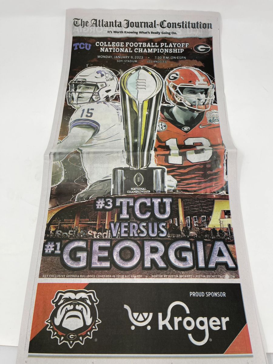 National Championship Pre-Game AJC Paper, Georgia - TCU (Game Cover ...