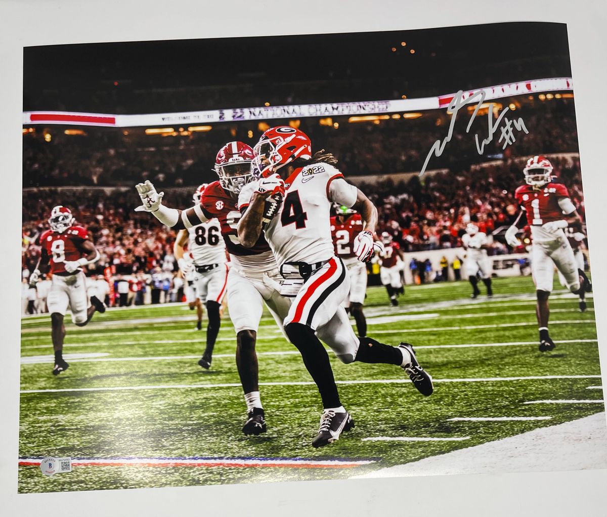 James Cook Autographed National Championship 16x20 Photo with Beckett COA