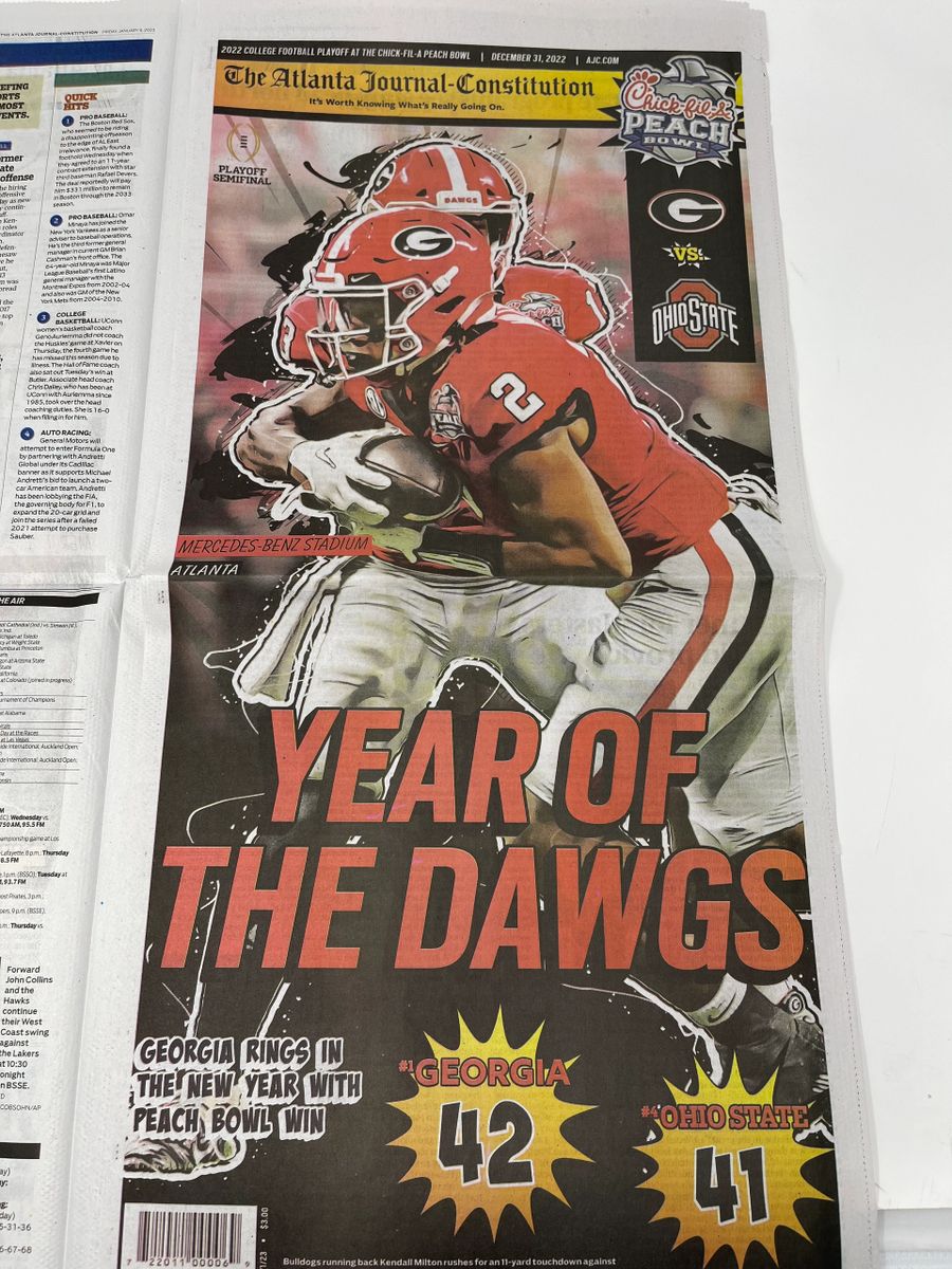 Georgia Peach Bowl Victory - Year of The Dawgs - AJC Comic Poster (Jan ...
