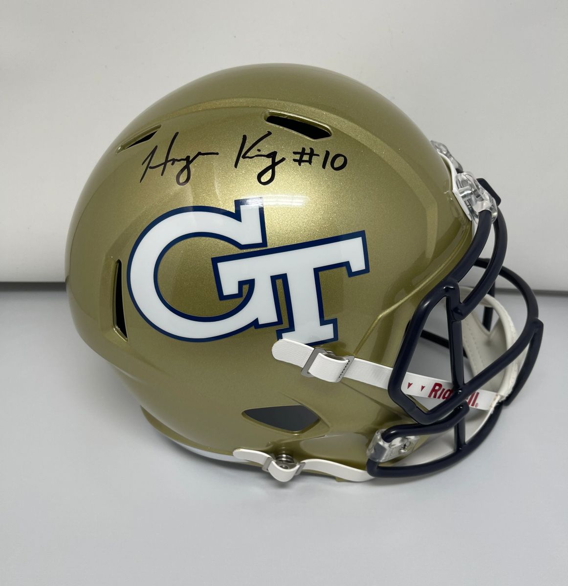 Haynes King Autographed Georgia Tech Full Size Replica Helmet