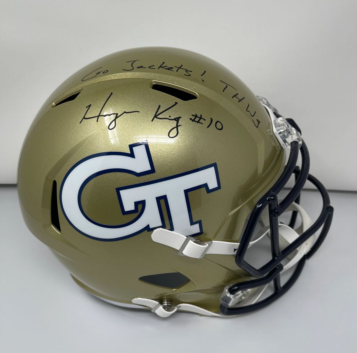 Haynes King Autographed Georgia Tech Full Size Replica Helmet - Two ...