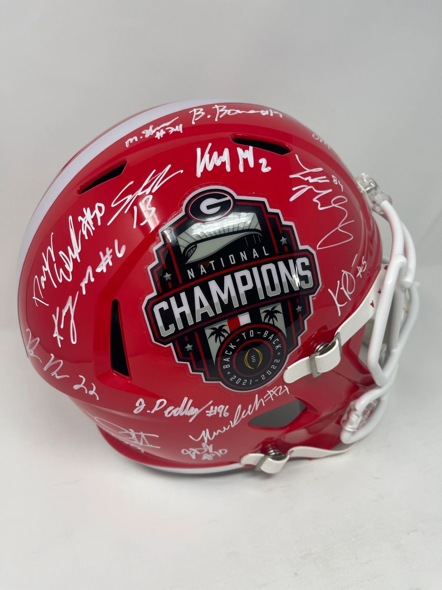 Georgia Bulldogs Autographed 2022 Back to Back National Champions Logo ...