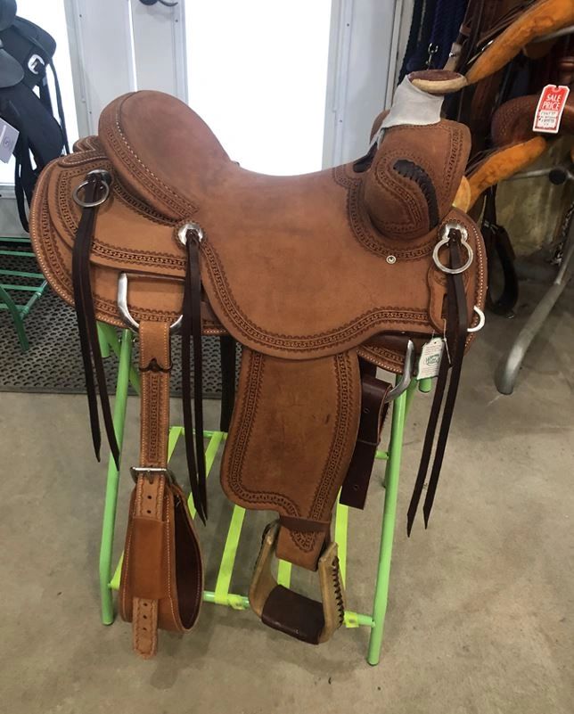 #NCR27 NEW SRS COWBOY RANCH SADDLE 16 INCH SEAT TOOLED LEATHER FULL ...