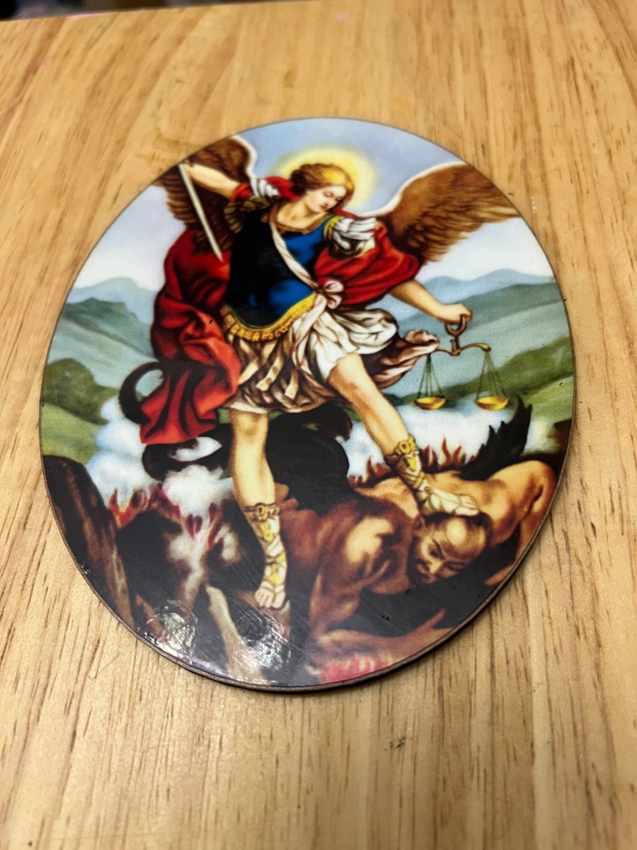 St. Michael Large Magnet Oval Wall Hanger - 6"